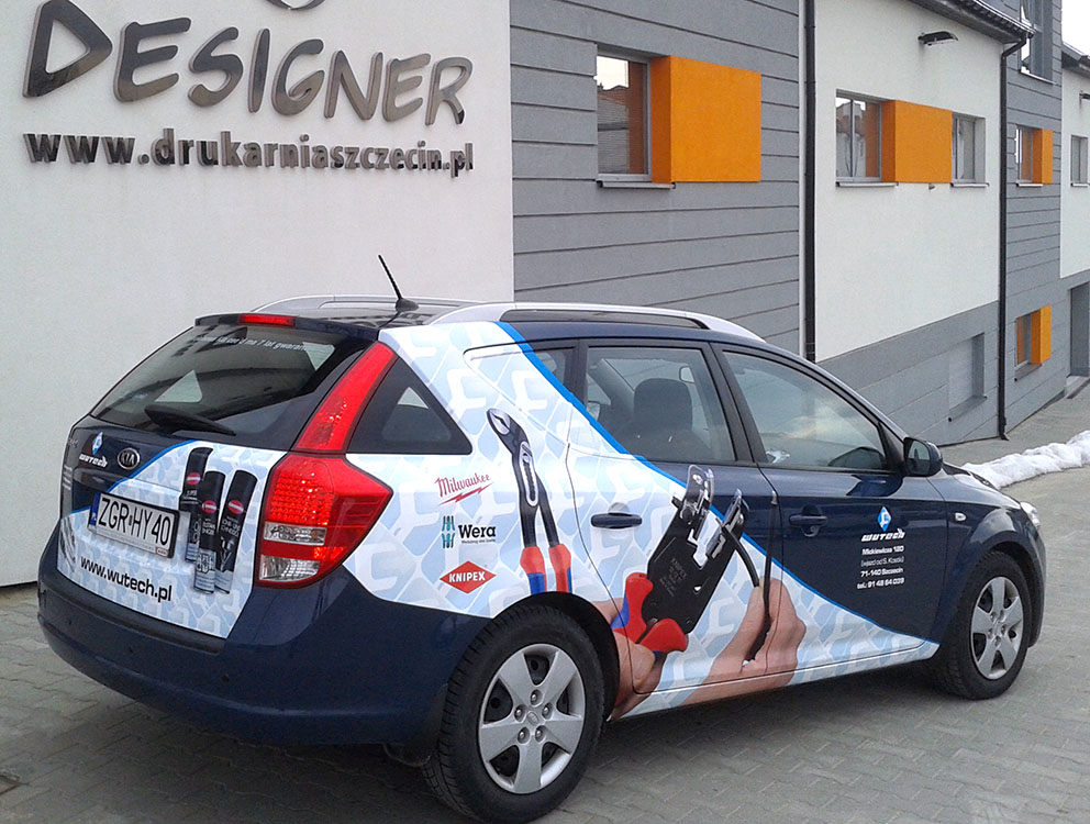 Reklama na samochód, oklejanie samochodów Szczecin - cennik, Drukarnia.